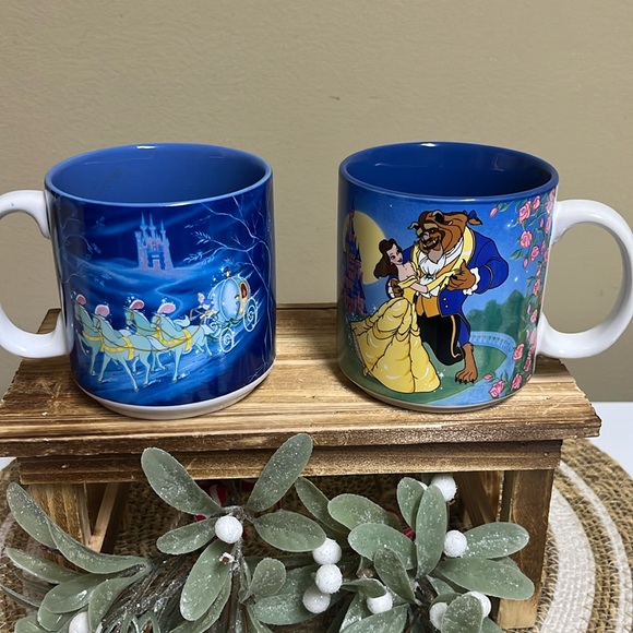 Disney | Dining | Disney Cups Cinderellabeauty The Beast Cups | Poshmark